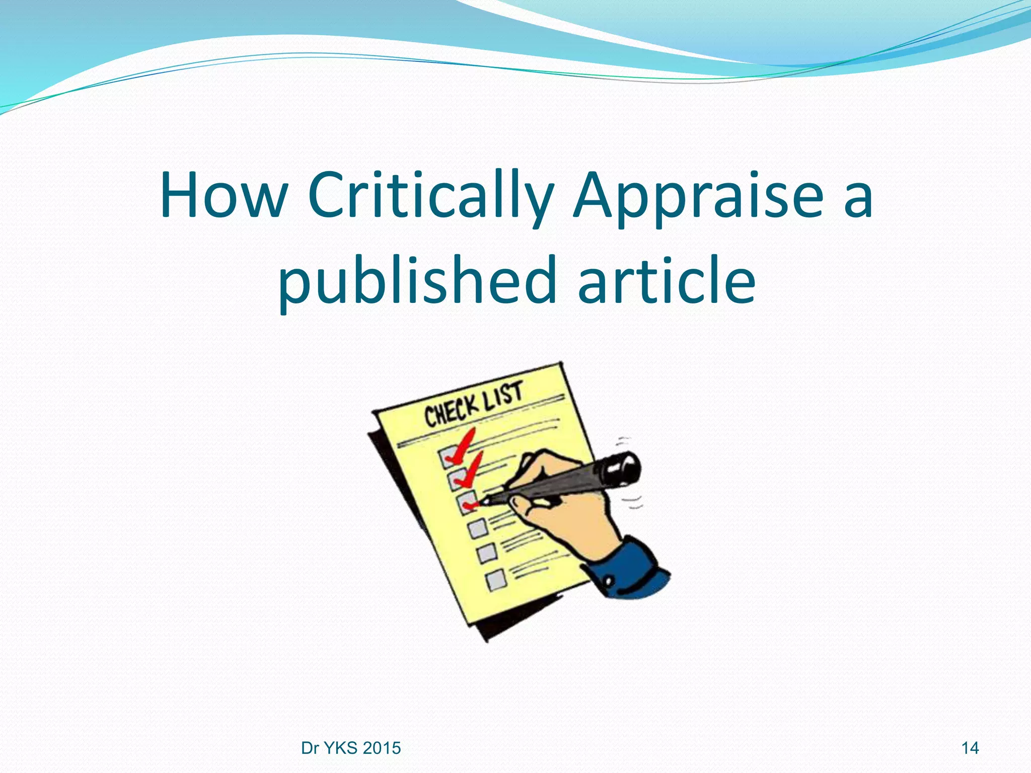 Critical appraisal of published article | PPTX