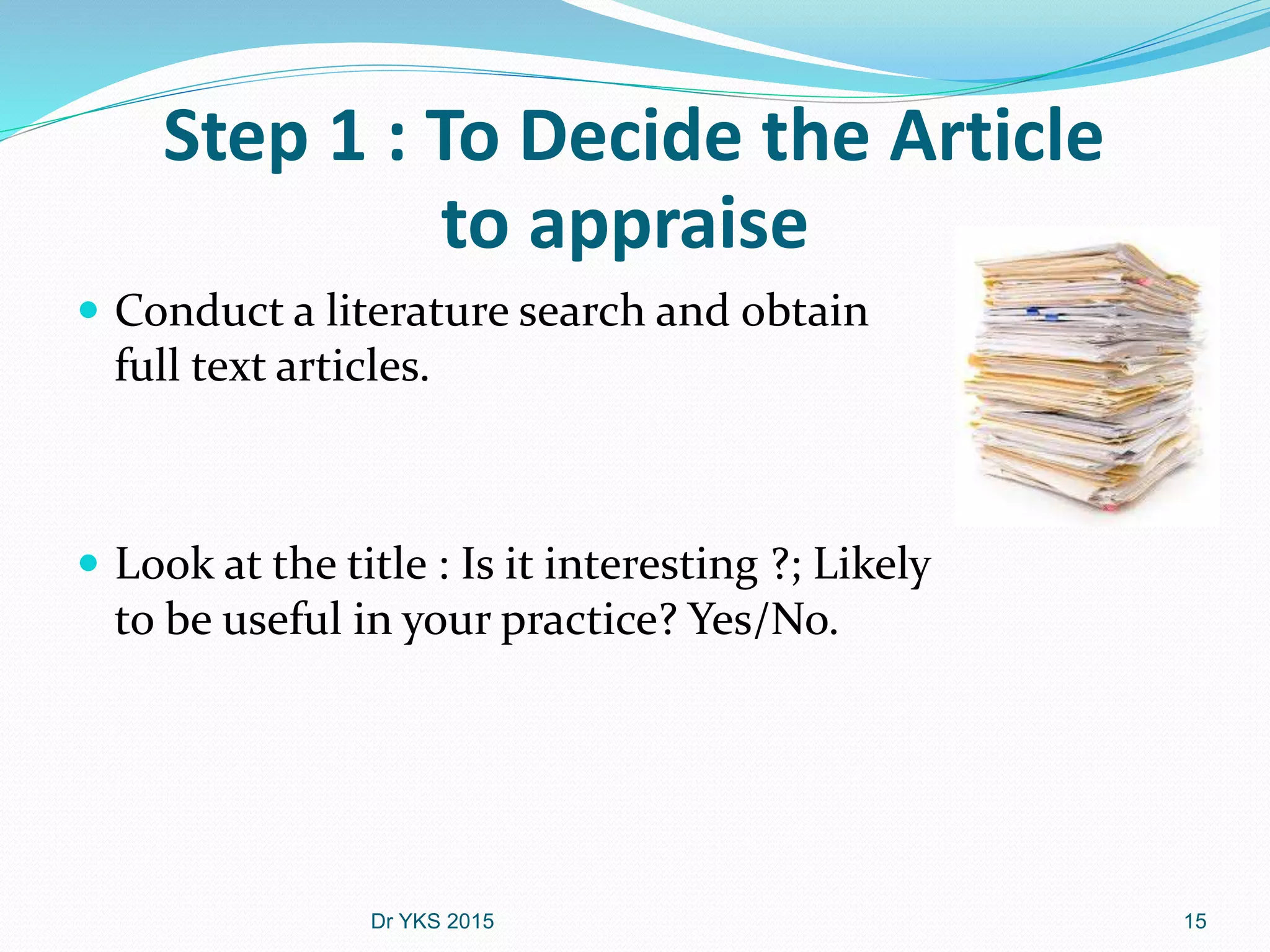 Critical appraisal of published article | PPTX
