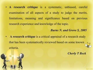 Critical appraisal of research studies | PPTX