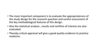 Critical appraisal of scientific articles overview | PPTX