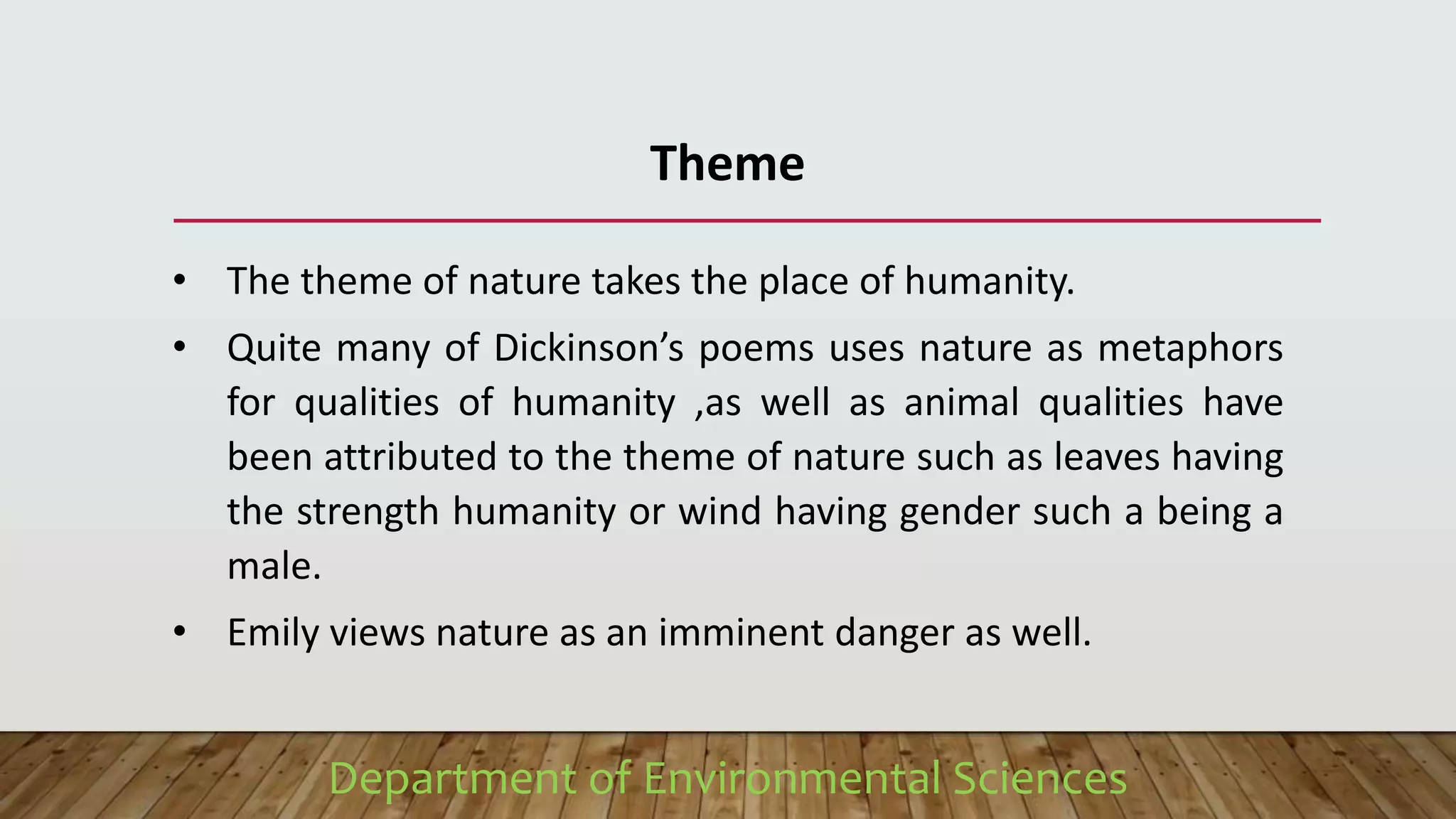 Critical appreciation of poem "The wind begun to rock the grass" by ...