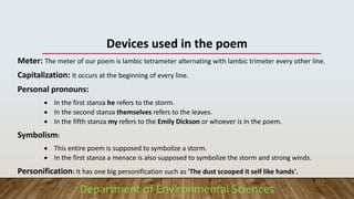 Critical appreciation of poem "The wind begun to rock the grass" by ...