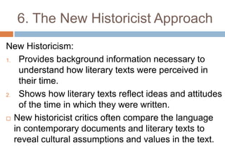 CRITICAL APPROACHES TO LITERATURE | PPTX