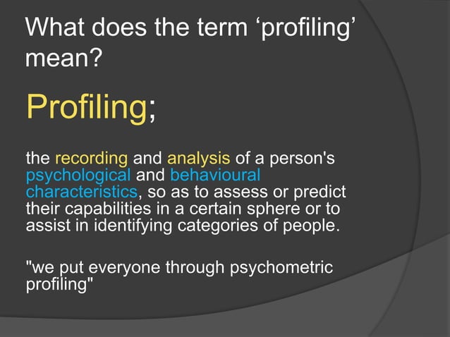 Critical approaches lesson 1: profiling, demographics, psychographics ...
