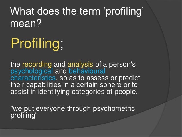 Critical approaches lesson 1: profiling, demographics, psychographics