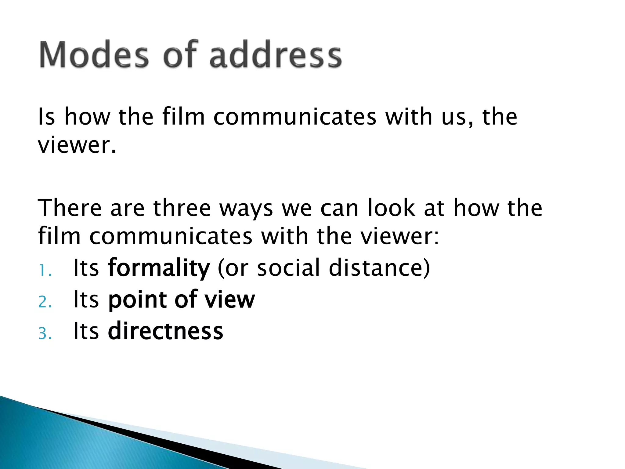 Critical approaches - modes of address | PPT