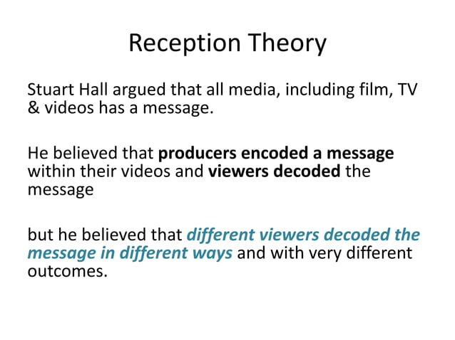 Critical approaches reception study | PPT