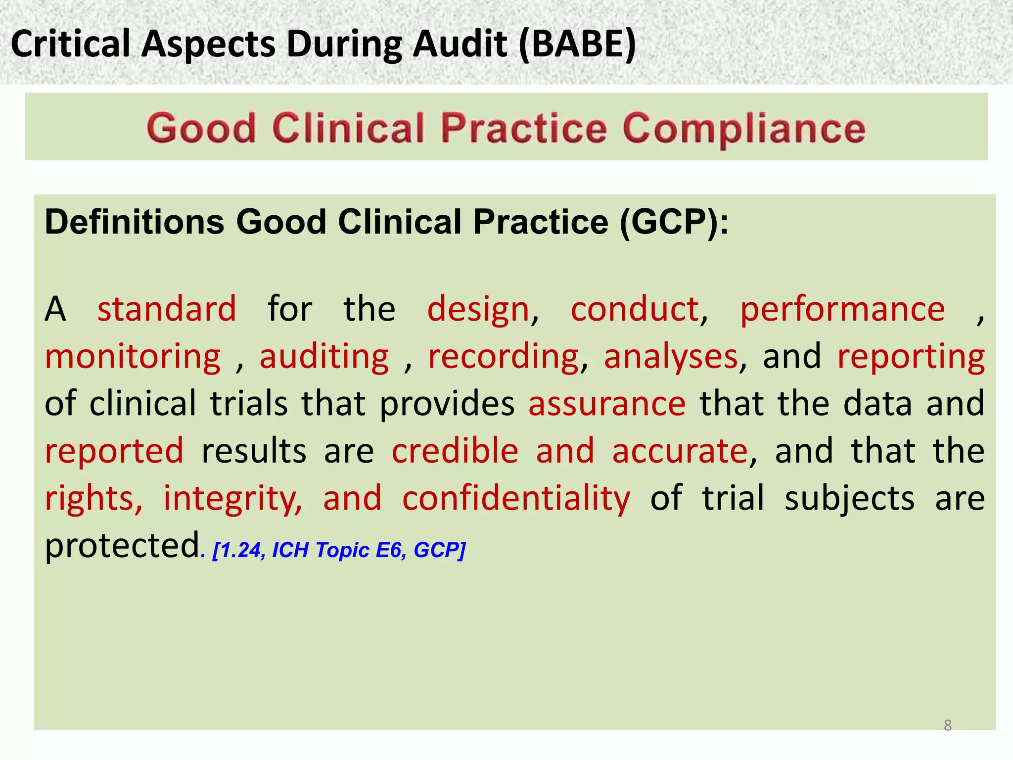 Critical aspects during audit (BA/BE) | PPTX