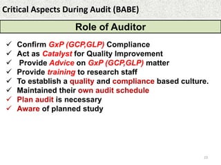 Critical aspects during audit (BA/BE) | PPTX