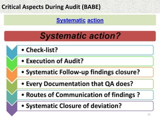 Critical aspects during audit (BA/BE) | PPTX