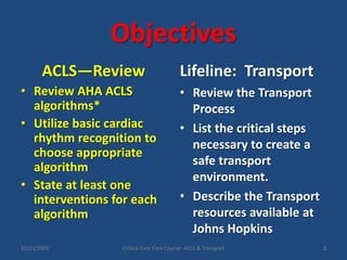 Critical care core course acls | PPTX