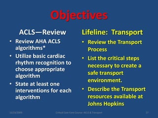 Critical care core course acls | PPTX