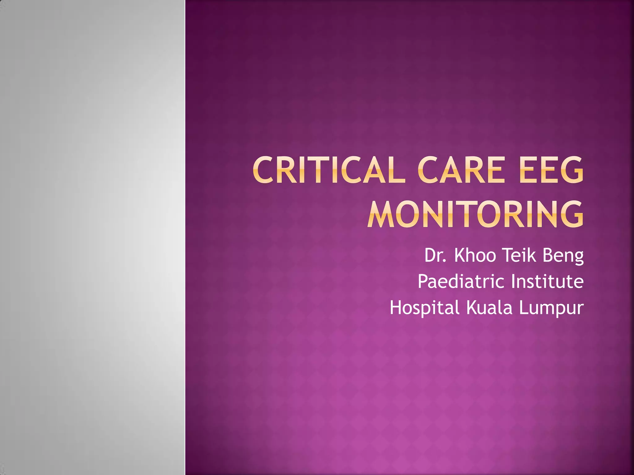 Critical care eeg monitoring | PDF