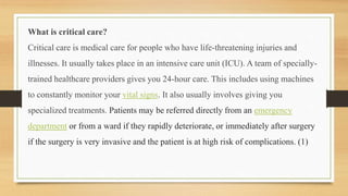 CRITICAL CARE MANAGEMENT AND USES OF ANTIBIOTICS.pptx