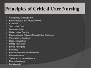 Critical care nursing. powerpresentation | PPTX