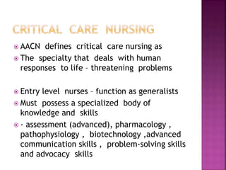 Critical care nursing concept | PPTX