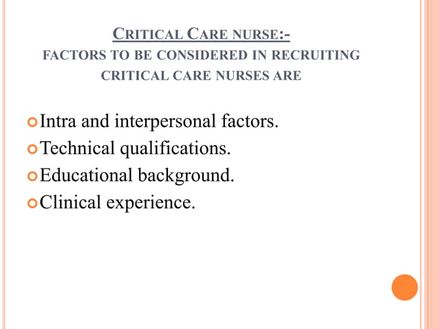Critical care Nursing . | PPTX