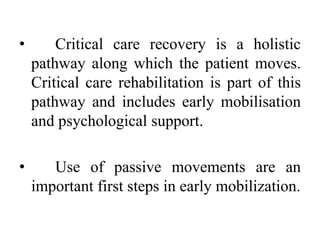 Critical care rehabiitiaon | PPTX