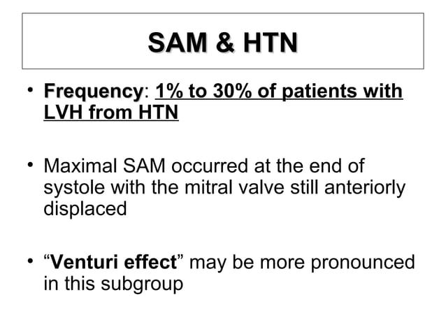 Systolic anterior motion of mitral valve - SAM | PPT | Heart and ...