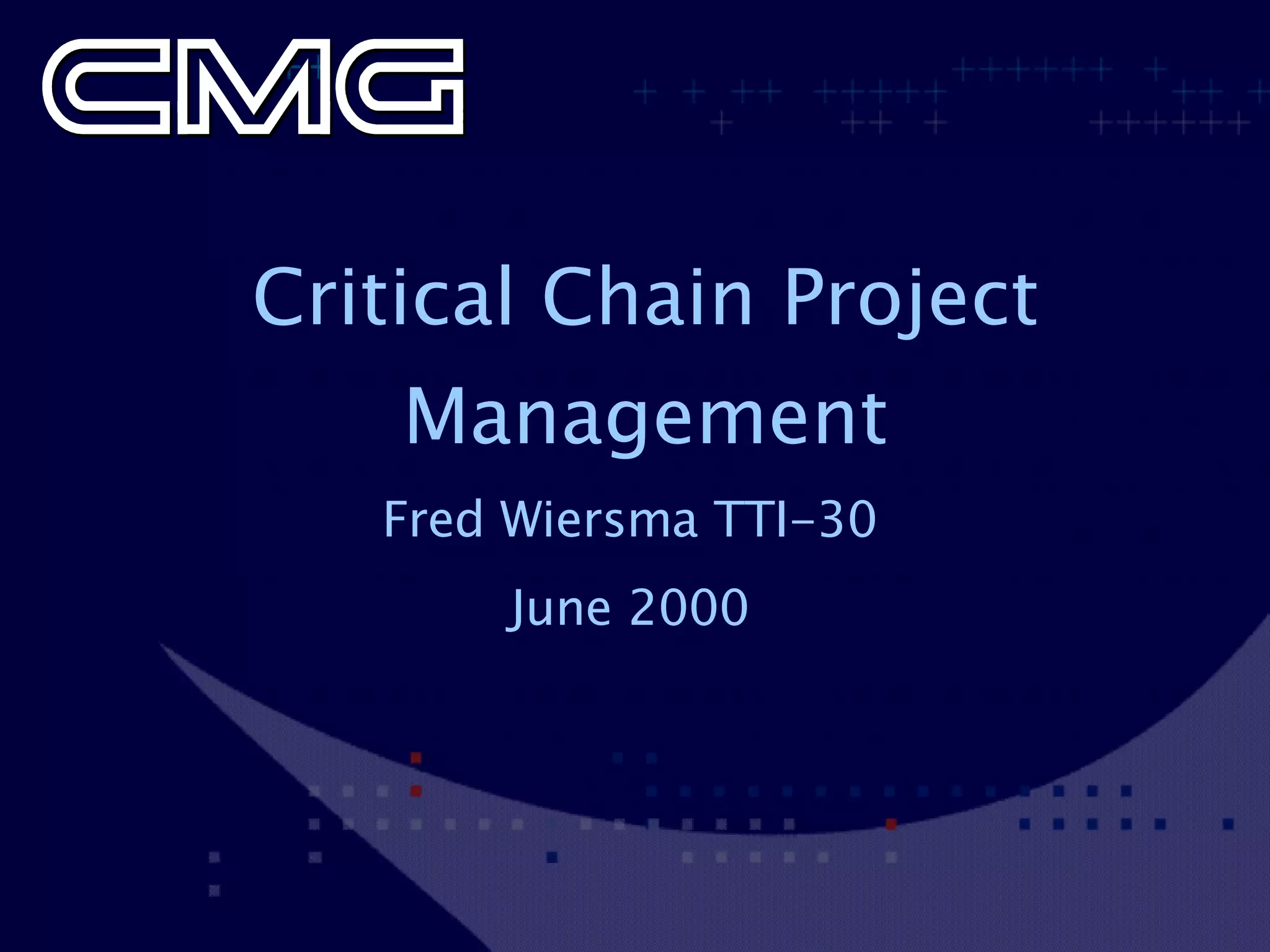 Critical Chain Project Management | PPS