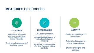 Critical Control Leadership & Verifications: Operationalising Critical ...