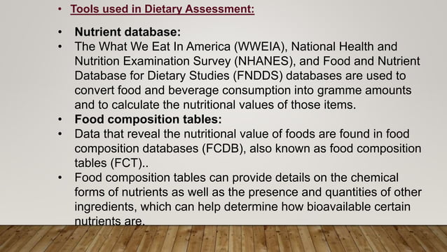 Critical Dietary Assessment nutritional status | PPTX | Medical Health