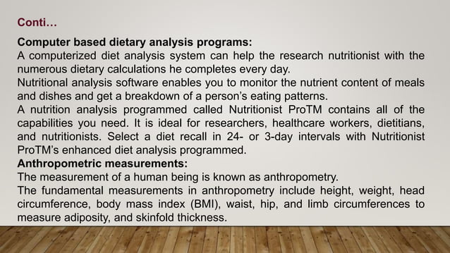 Critical Dietary Assessment nutritional status | PPTX | Medical Health