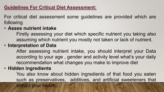Critical Dietary Assessment nutritional status | PPTX | Medical Health