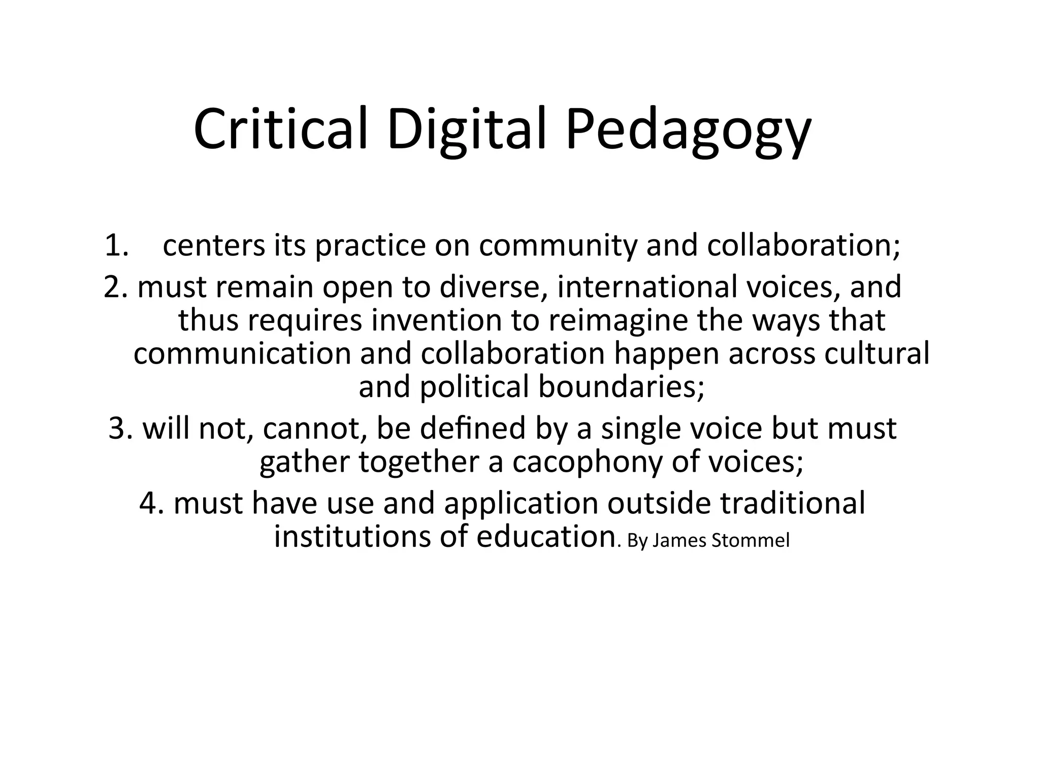 Critical Digital Pedagogy | PPTX