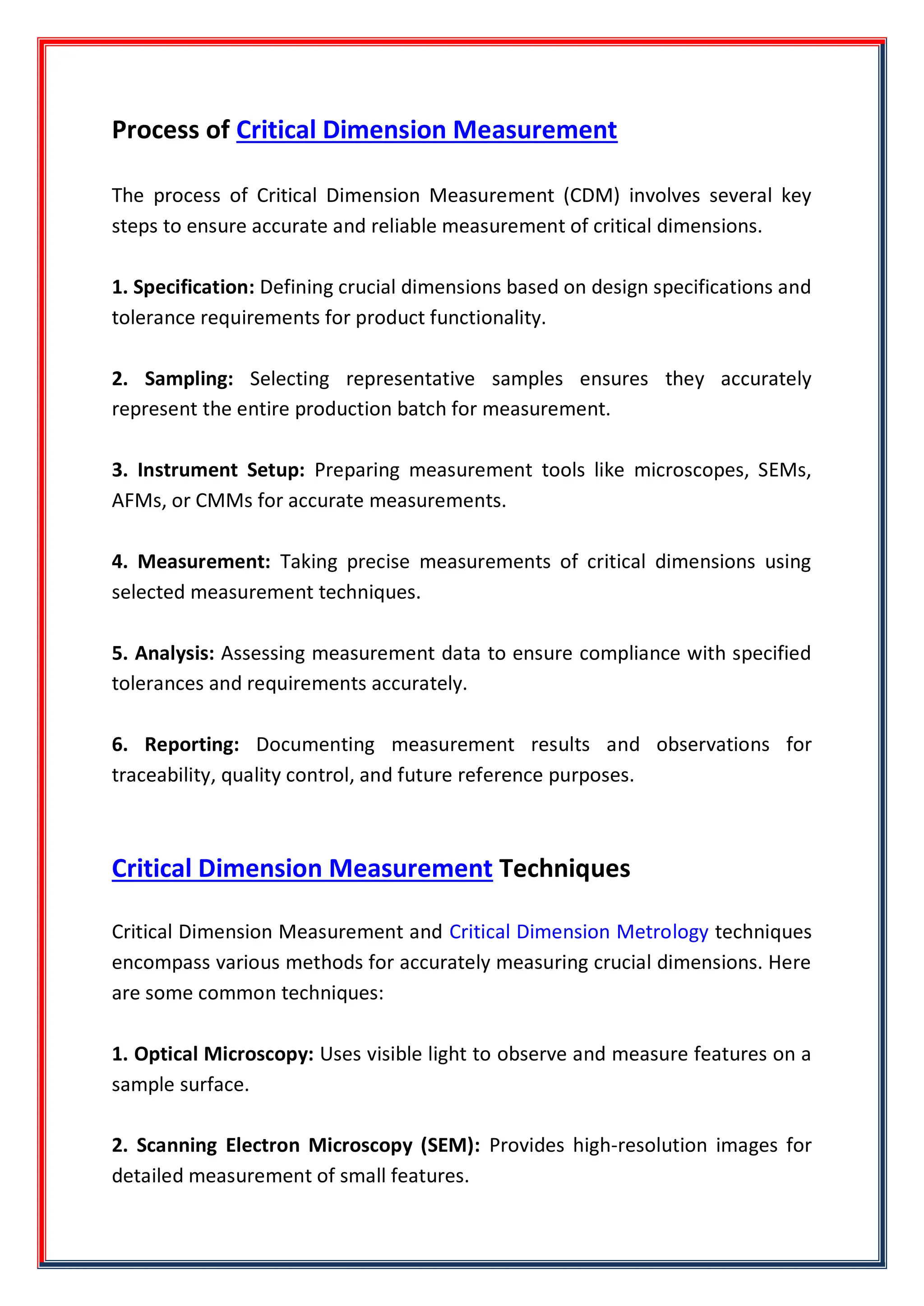 Critical Dimension Measurement - VIEW Micro Metrology | PDF