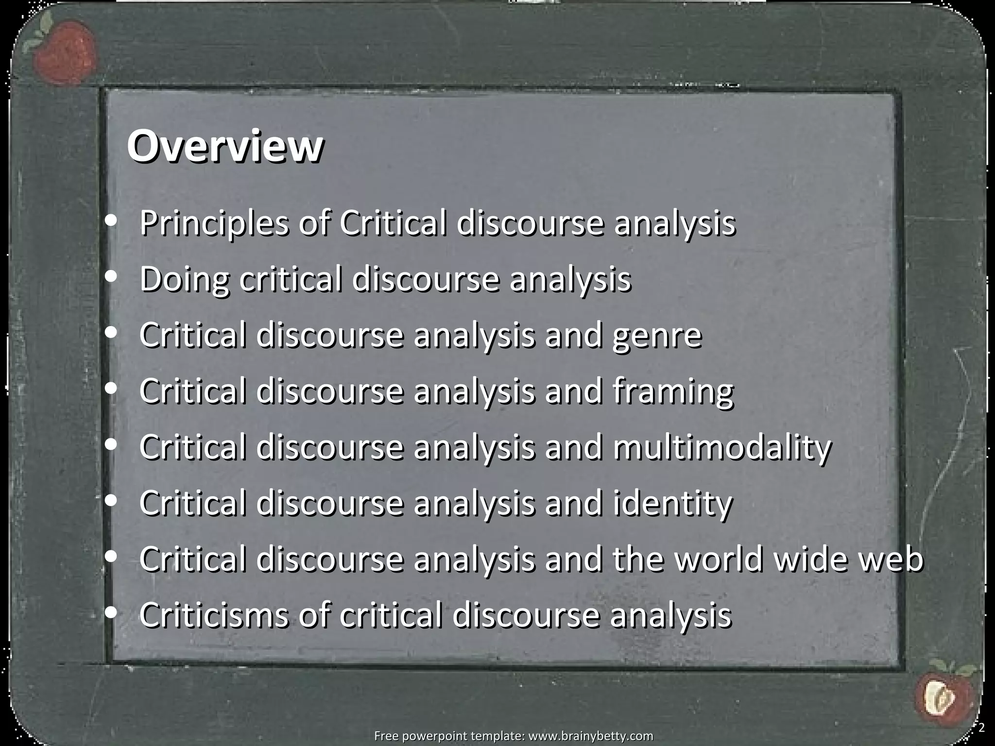 Critical discourse analysis | PPT