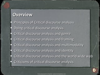 Critical discourse analysis | PPT