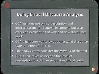Critical discourse analysis | PPT