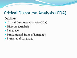 Critical discourse analysis | PPTX
