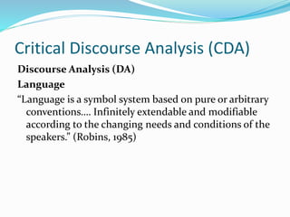 Critical discourse analysis | PPTX