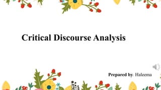 Critical discourse analysis | PPT