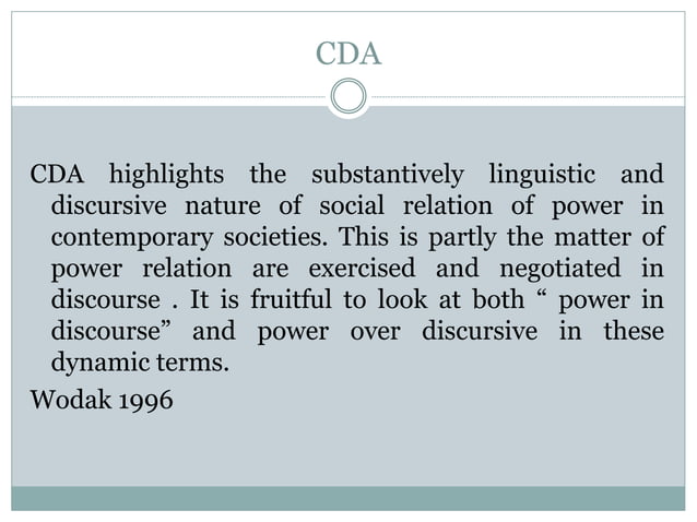 Critical discourse analysis wodak model | PPTX