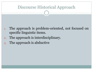 Critical discourse analysis wodak model | PPTX