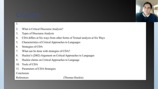 Critical Discourse Analysis by Thomas Huckin | ODP