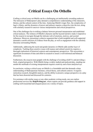 Critical Essays On Othello.pdf