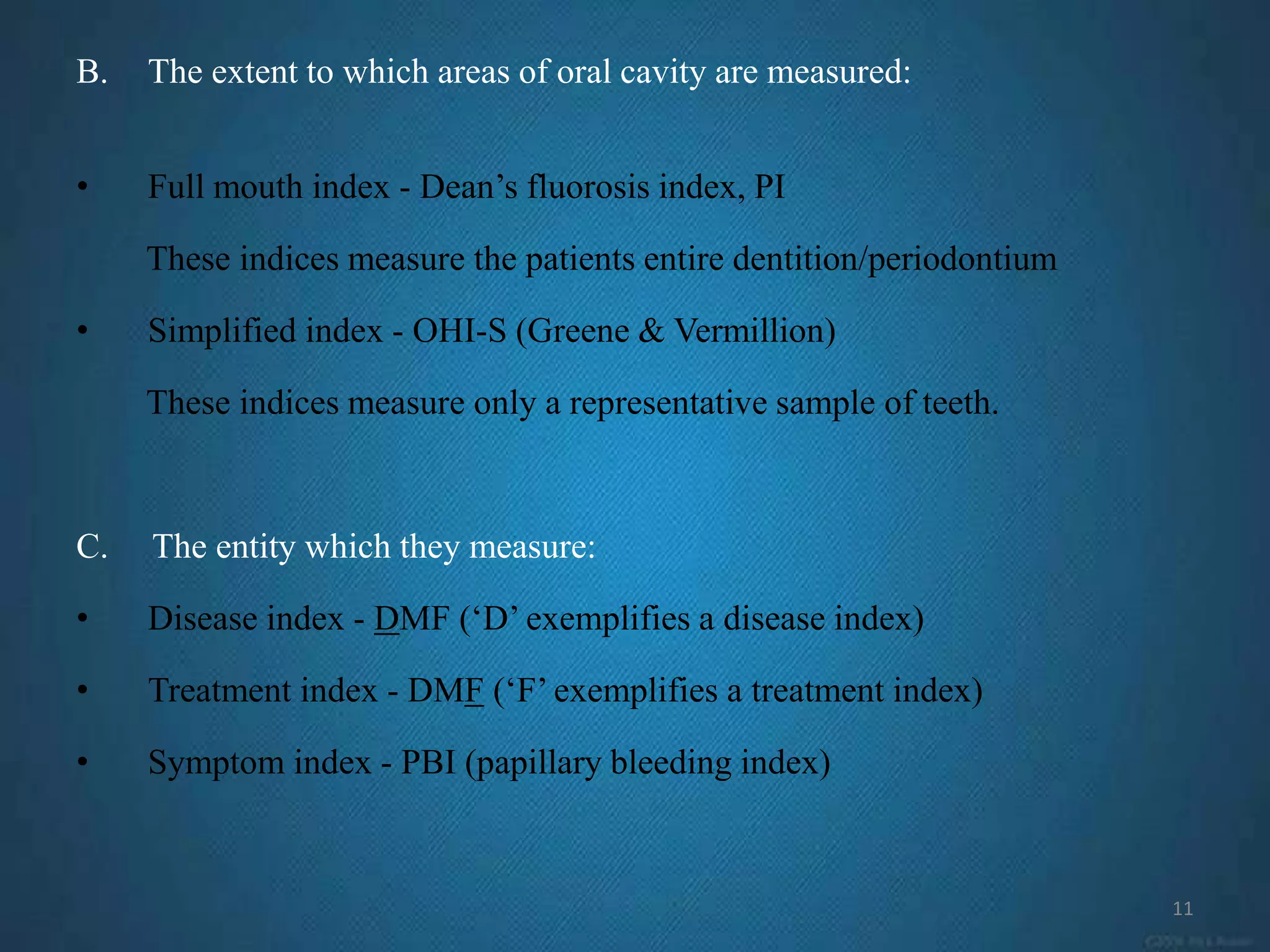 Critical evaluation of dental indices | PPTX