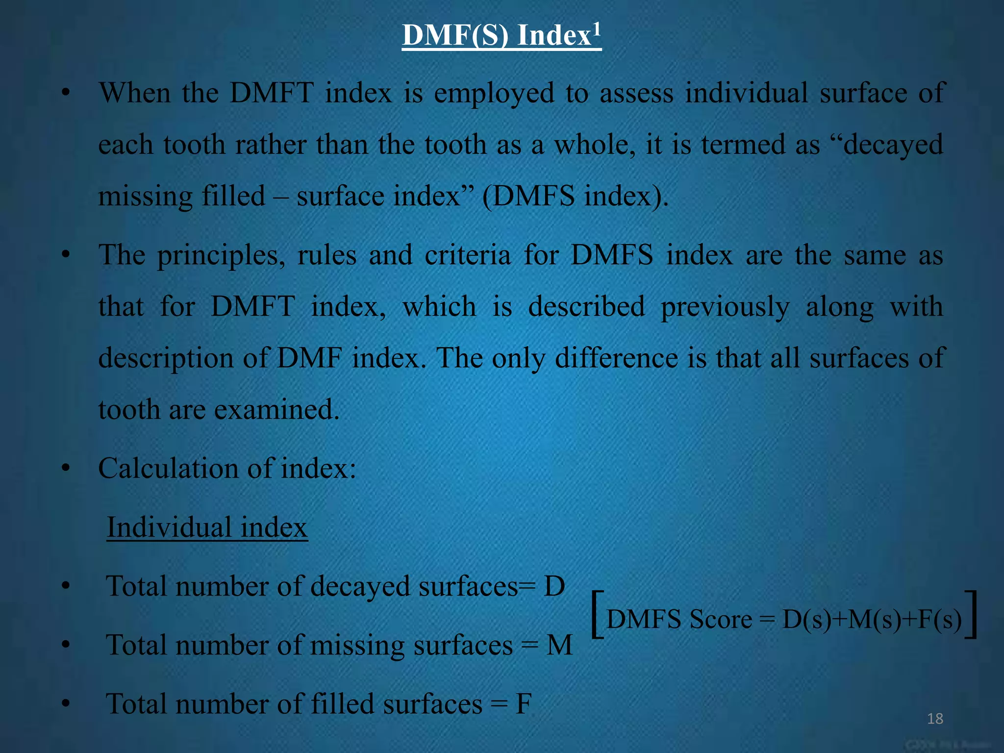 Critical evaluation of dental indices | PPTX