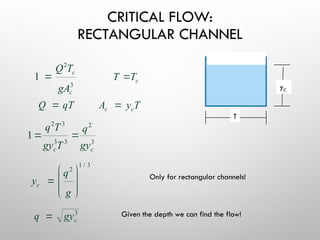 Critical Flow and Energy relationships to define critical flow for ...
