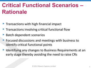 Critical functionality testing | PDF