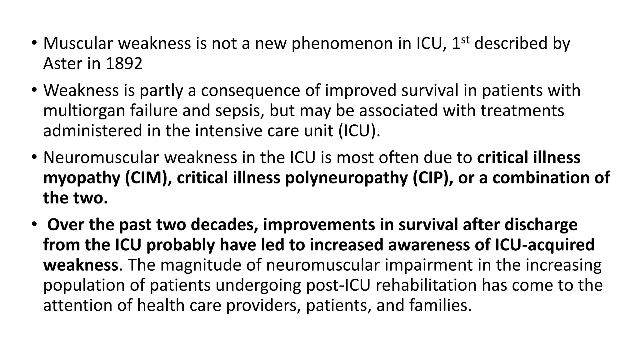 Critical Illness Neuropathy & Myopathy | PPTX