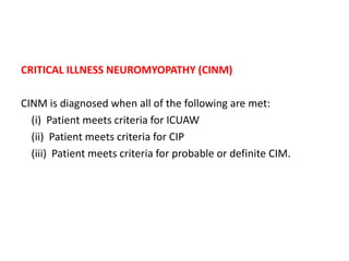 Critical illness Polyneuropathy & Myopathy | PPTX