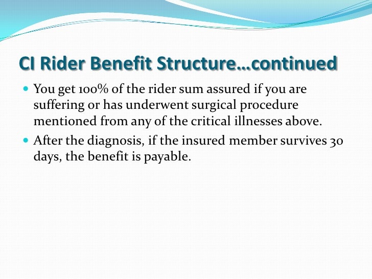 Critical Illness Rider Insurance