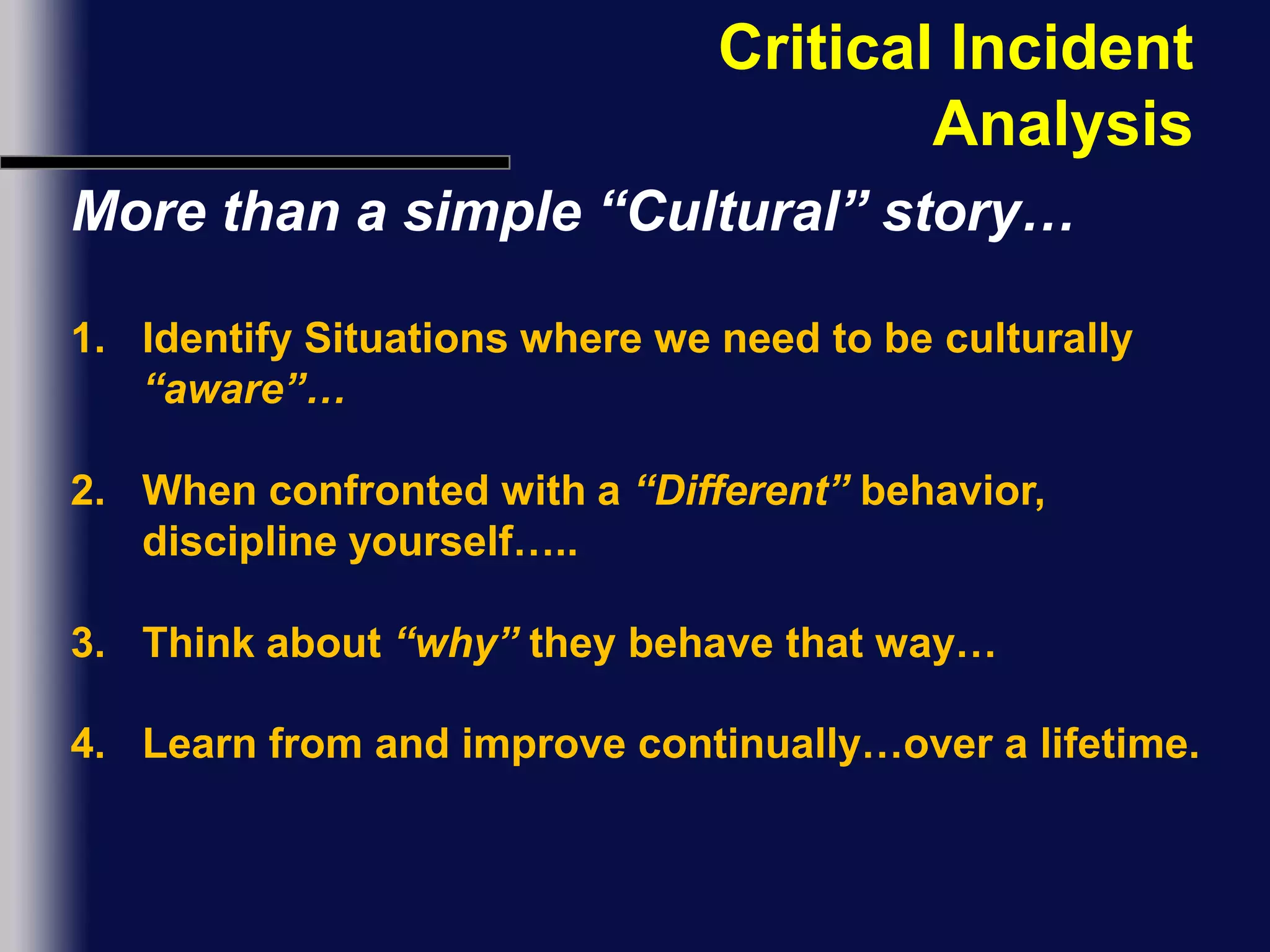 Critical Incident Analysis [SAV Lecture] | PPTX