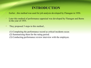 Critical incident method_hrm_appraisal | PPT