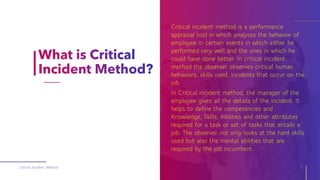 Critical incident method of performance appraisal PPT | PPTX